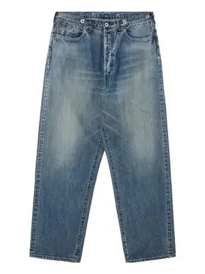 A.PRESSE Washed Wide-leg Jeans - Blue