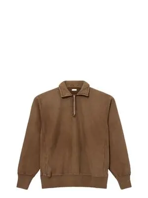 A.PRESSE Retro Half-zip Sweatshirt - Brown