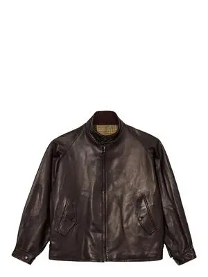 A.PRESSE Leather Driving Jacket - Brown