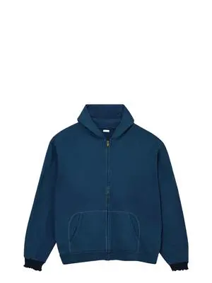 A.PRESSE Retro Lightweight Zip-up Hoodie - Blue