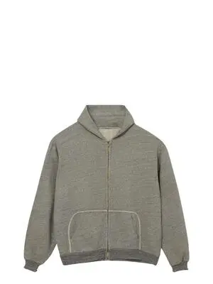 A.PRESSE Retro Lightweight Zip-up Hoodie - Grey