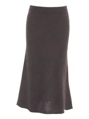 ROBERTO COLLINA Knitted Midi Skirt - Black
