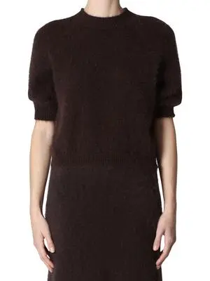 ROBERTO COLLINA Short Sleeve Jumper - Brown