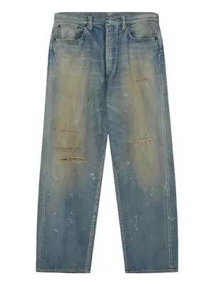 A.PRESSE Washed Wide-leg Jeans - Blue