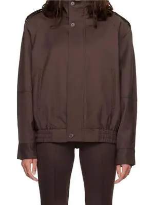 THE FRANKIE SHOP Twill Bomber Jacket - Brown