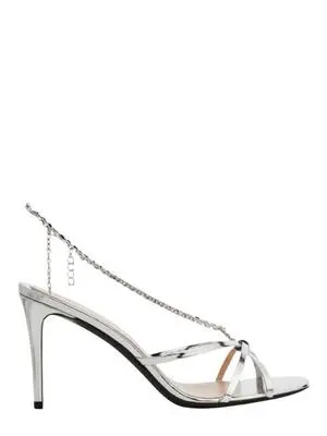 Gucci Embellished Chain Sandals - Silver