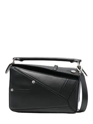 Loewe Puzzle Panta Small Leather Handbag - Black