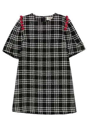 ALESSANDRO ENRIQUEZ Checked Tweed Dress - Black