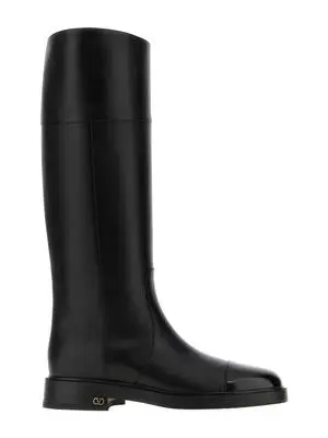 Valentino Garavani Calf Leather Boots - Black