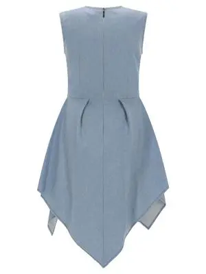 MSGM Sleeveless Asymmetrical Hem Dress - Blue