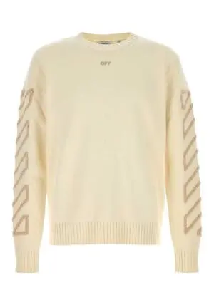 Off-White Wool Blend Sweater - Yellow