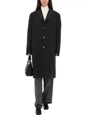 MAISON MARGIELA Wool Blend Long Tailored Coat - Grey