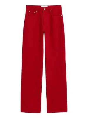 AMI Paris High-rise Straight-leg Jeans - Red