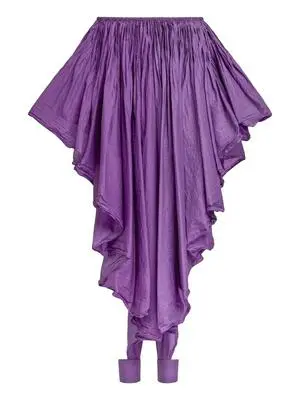 Alaïa ALAÏA Asymmetrical Draped Maxi Skirt Violet