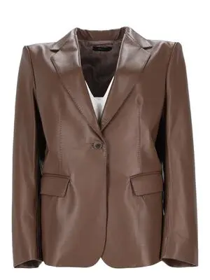 TOM FORD TOM FORD Single-Breasted 100% Lamb Leather Jacket