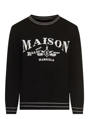 MAISON MARGIELA Graphic Logo Crewneck Sweater - Black