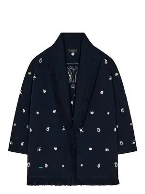 Alanui Echoes Of The Bandana Cashmere Cardigan - Blue