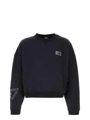 NEW BALANCE Oversized Cotton Sweatshirt - Blue