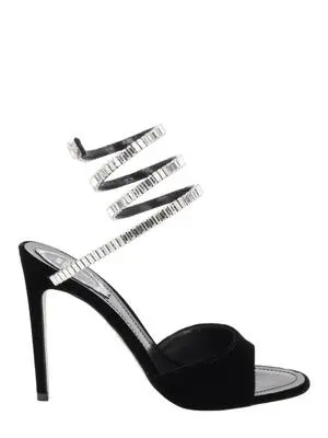 RENE` CAOVILLA RENE CAOVILLA Cleo Spark 10.5 Cm Velvet Heels With Embellished Straps