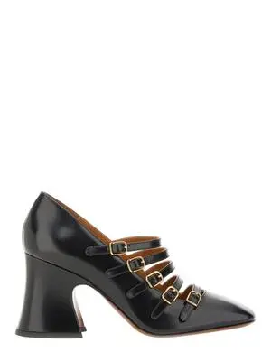 CHLOÉ Chloé Janis Buckled Calf Leather Pumps
