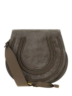 Chloé CHLOÉ Marcie Mini Suede Crossbody Handbag Grey