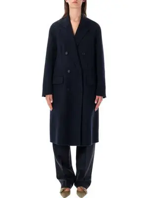PRADA PRADA Double-Breasted Wool Cashmere Tailored Coat