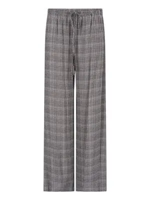 Ermanno Scervino Plaid Wide-leg Drawstring Trousers - Grey