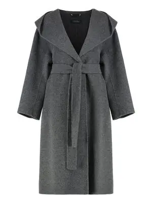 Max Mara Hand-sewn Hooded Wool-cashmere Double-face Jacket - Grey