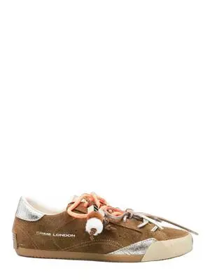 CRIME LONDON Leopard-print Suede Sneakers - Brown