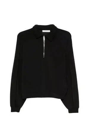 WOC Concord Quarter-zip Raglan-sleeve Polo Sweater - Black
