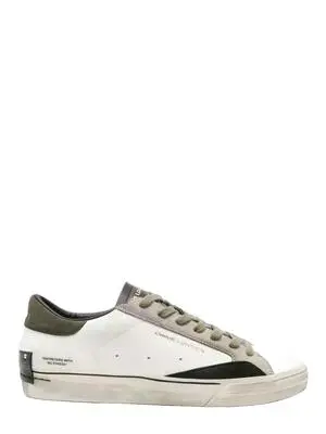 CRIME LONDON Distressed Effect Leather Sneakers - White