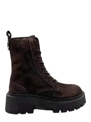VIC MATIE Lace-up Platform Ankle Boots - Brown