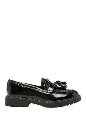 TAMARIS Patent Leather Tassel Loafers - Black
