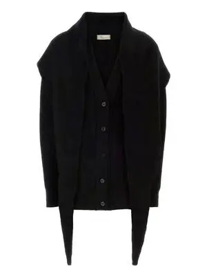 BLUMARINE Blumarine Ribbed Knit Sailor Collar Cardigan