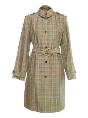 Bottega Veneta Check Coat - Brown