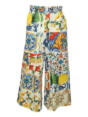 DOLCE & GABBANA Dolce & Gabbana Printed Cropped Trousers