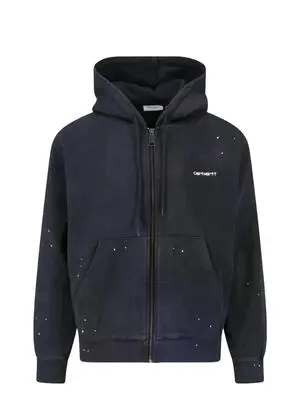 Carhartt Work In Progress Paint Splatter Zip Hoodie - Black