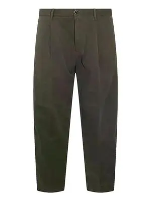 NINE:INTHE:MORNING Pleated Tapered-leg Trousers - Green