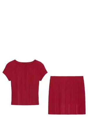REFORMATION Layla Ribbed-knit Two-piece Set - Red