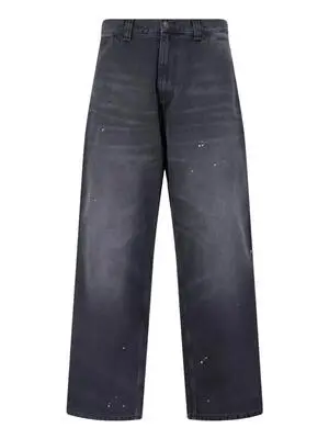 Carhartt Work In Progress Loose-fit Jeans With Paint Splatter Detail - Black