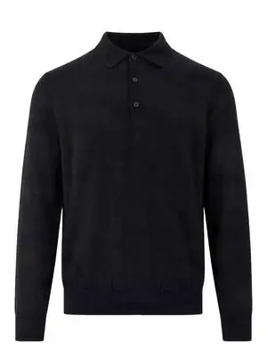 BOSS Merino-wool Polo Sweater - Black