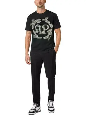 Philipp Plein Round Neck T-shirt Dollar Hexagon - Black