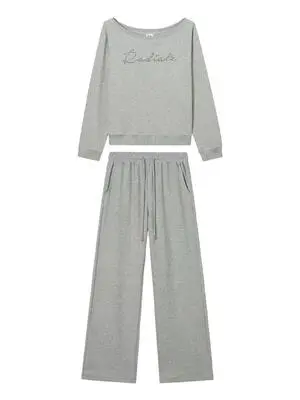 B+AB Embellished Off-shoulder Tracksuit - Grey