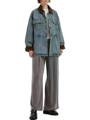 B+AB Corduroy-Trimmed Denim Jacket