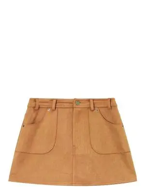 B+AB A-line Mini Skirt - Brown