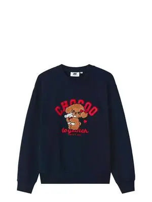 CHOCOOLATE Graphic Print Cotton Sweatshirt - Blue
