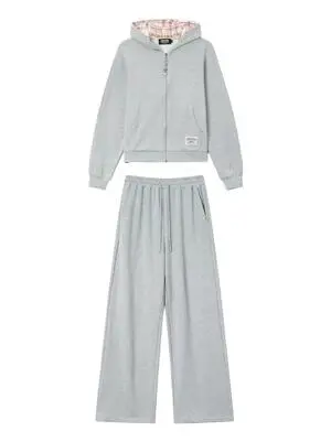 MINI CREAM Charm Detail Hoodie And Track Pants Set - Grey