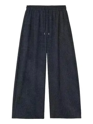 B+AB Gingham Check Drawstring Trousers - Blue