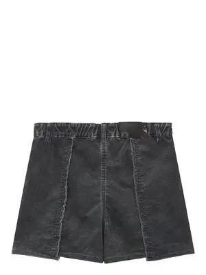 Izzue Acid Wash Frayed Denim Shorts - Grey