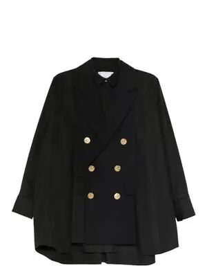 Sacai Double-breasted Layered Top - Black